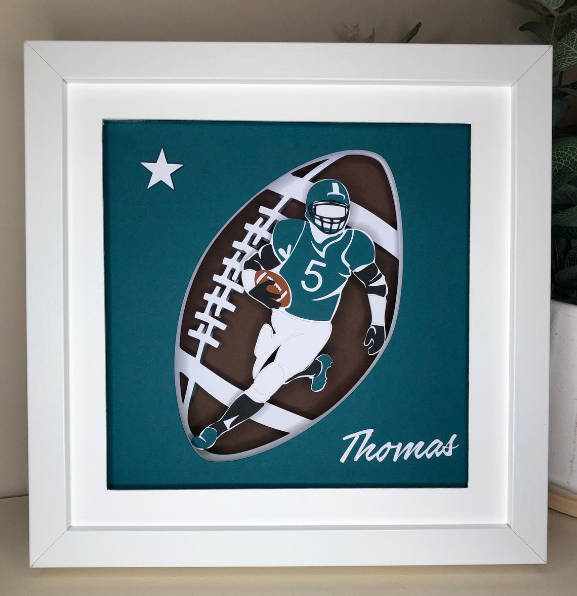 American Football Shadow Box SVG Coloured Layered Card Stock - Etsy