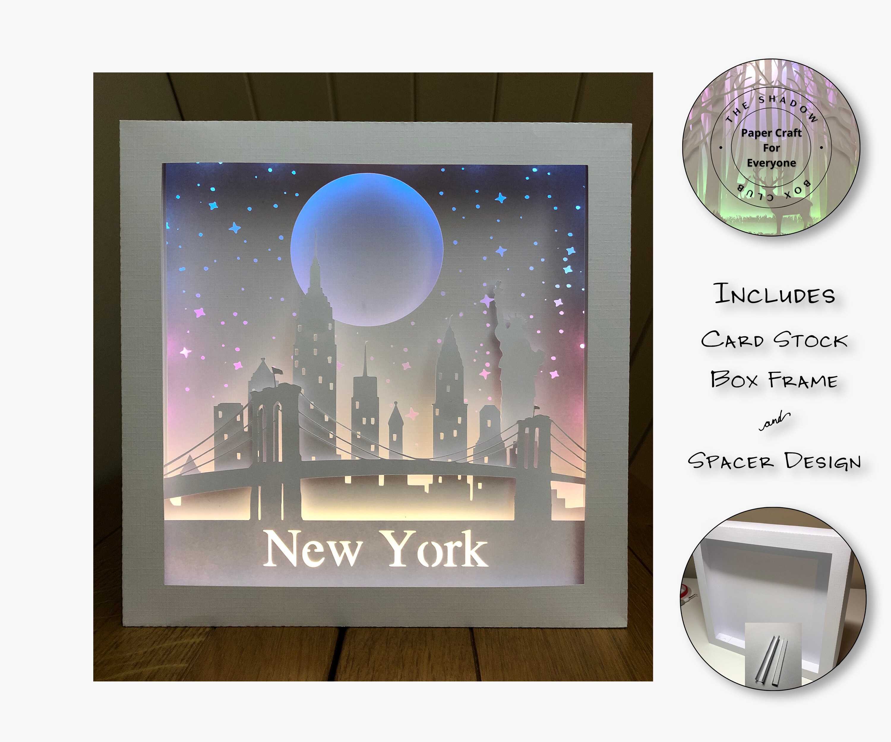 New York City Silhouette Shadow Box SVG Layered Card Stock - Etsy Canada