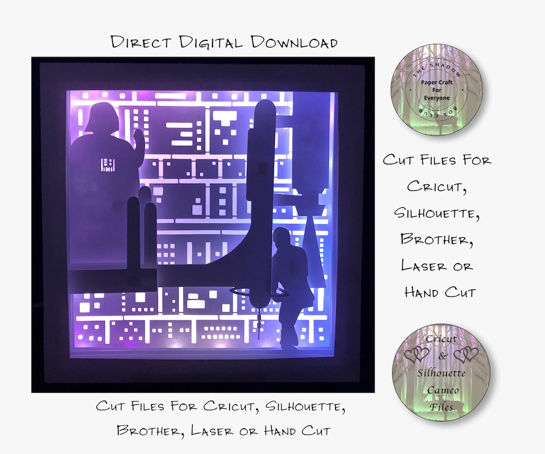 Star 5 Shadow Box, Paper Craft 3D Light up Wars Shadow Box Cutting ...