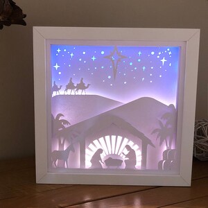 Nativity Shadow Box, Christmas Nativity Shadow Box, Layered Card Stock ...