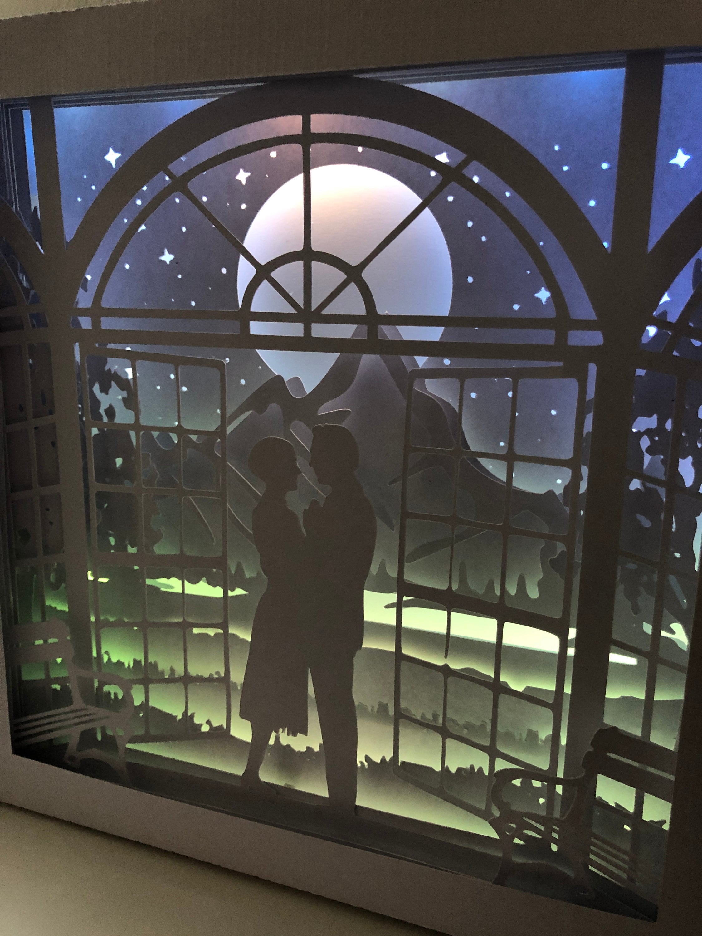 Music in the Alps Shadow Box, Paper Craft 3D Light up Wars Shadow Box ...