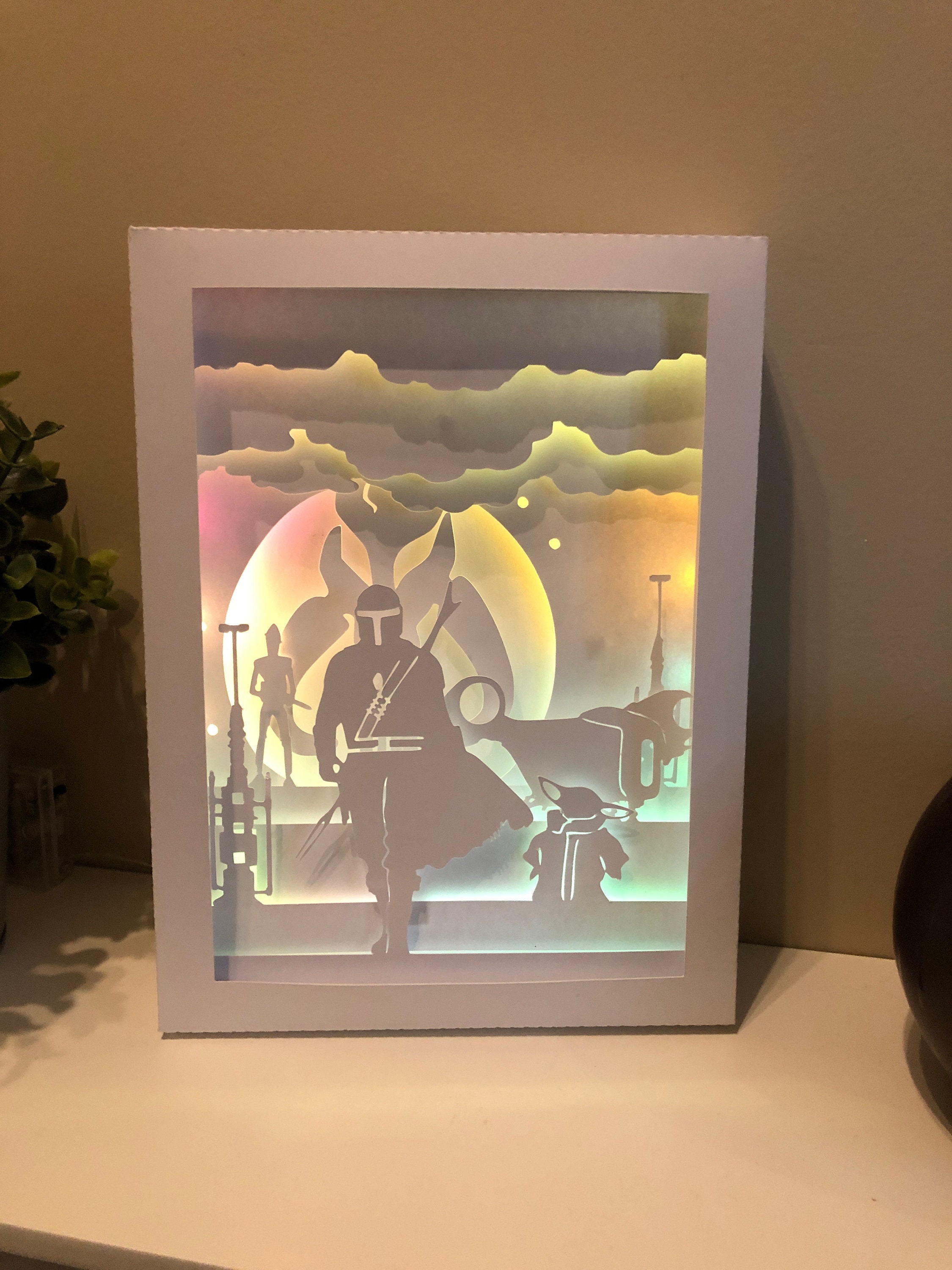 Star Shadow Box Paper Craft 3D Light up Wars Shadow Box - Etsy