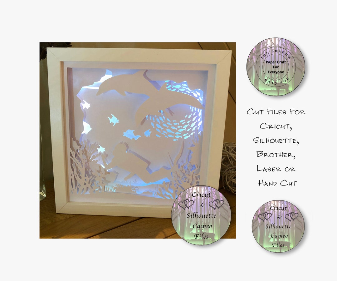 Seascape Diving Shadow Box SVG, 3D Lightbox Paper Cut Files (digital ...