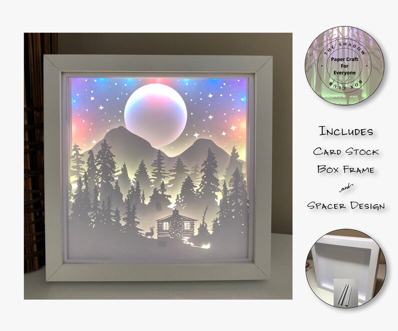 Mountain Forest Cabin Shadow Box SVG Layered Card Stock Cut - Etsy