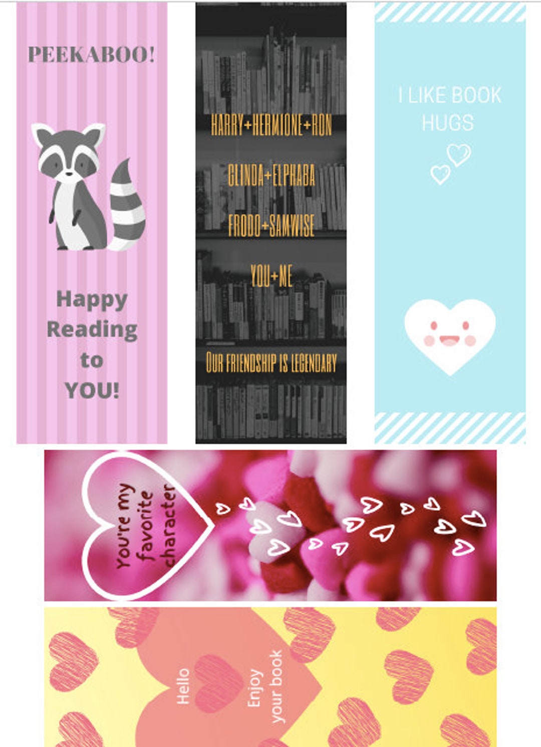 Valentines Day Printable Bookmarks, Valentines Download for Teachers ...