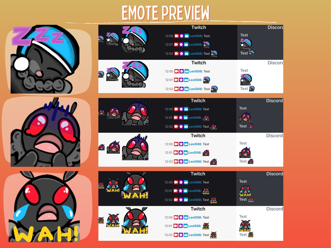 Mega Pack of 22 Mothman Emotes Emote Set for Twitch or Discord Cryptid ...