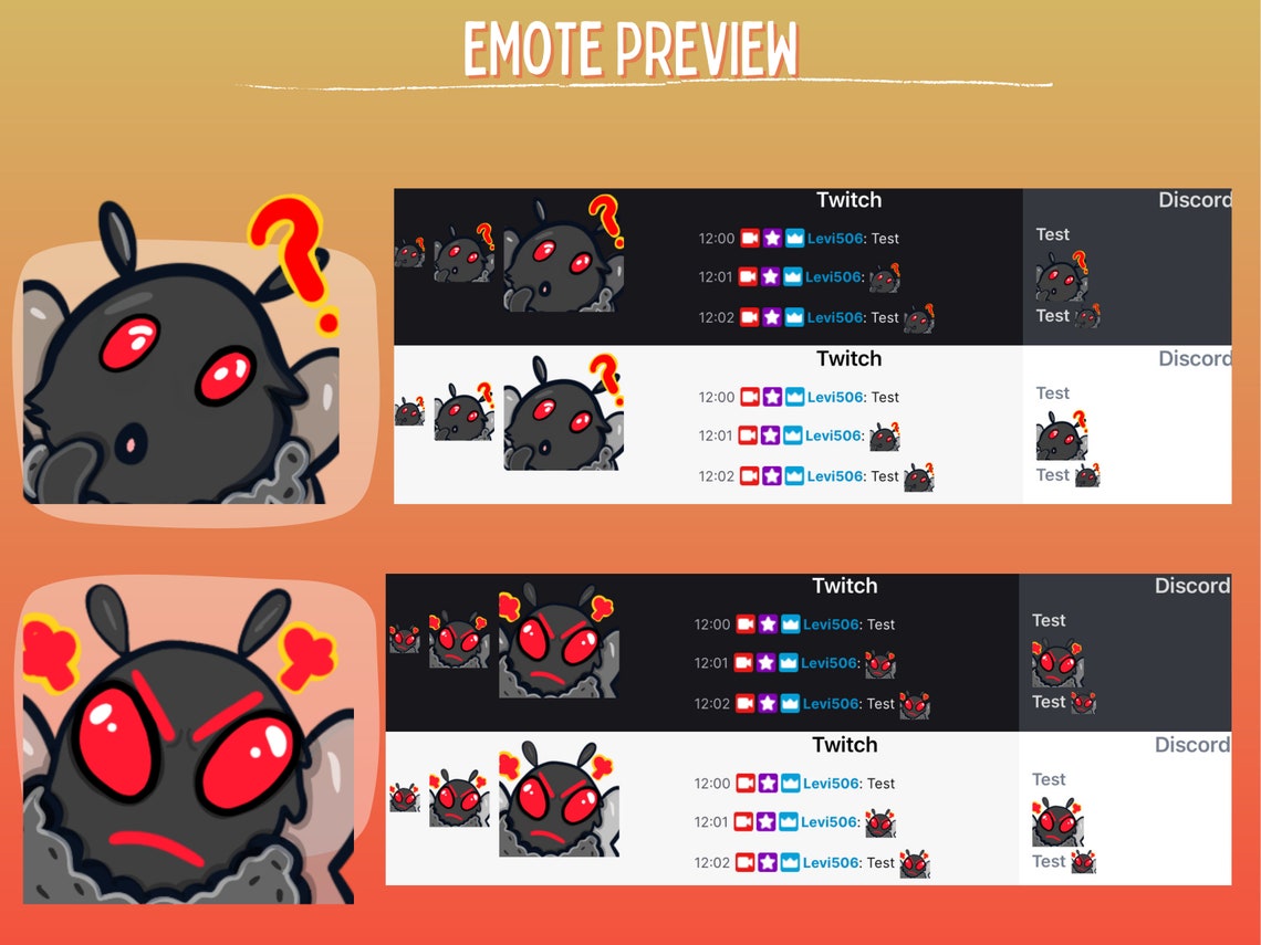 Mega Pack of 22 Mothman Emotes Emote Set for Twitch or Discord Cryptid ...