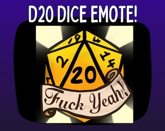 D20 Twitch or Discord Emote Set Dice Natural 20 Crit Fail Dnd Dungeons ...