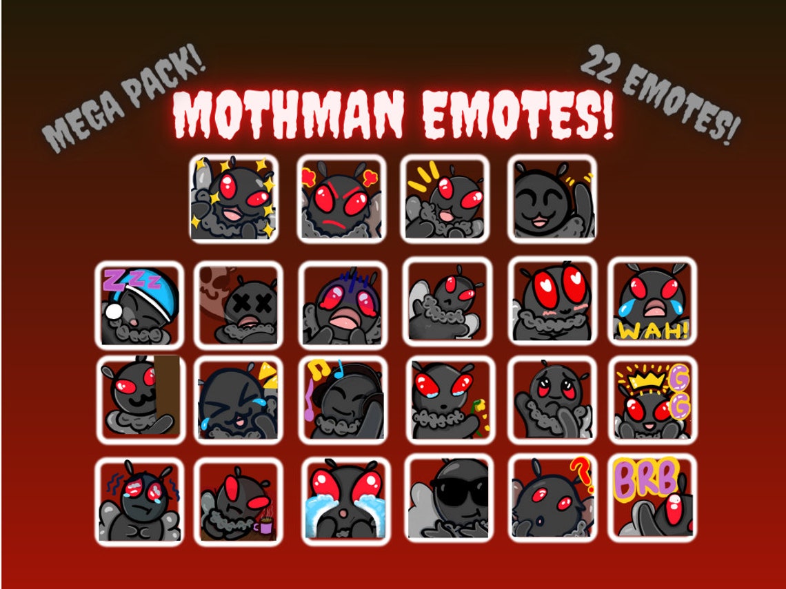 Mega Pack of 22 Mothman Emotes Emote Set for Twitch or - Etsy