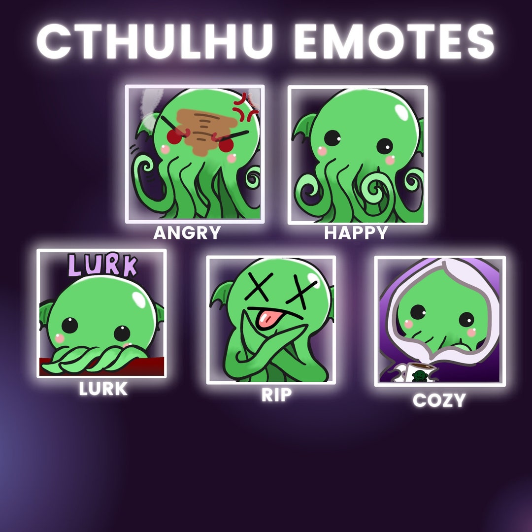 Cthulhu Twitch or Discord Emotes 5-emote Pack / Mind Flayer Bundle ...