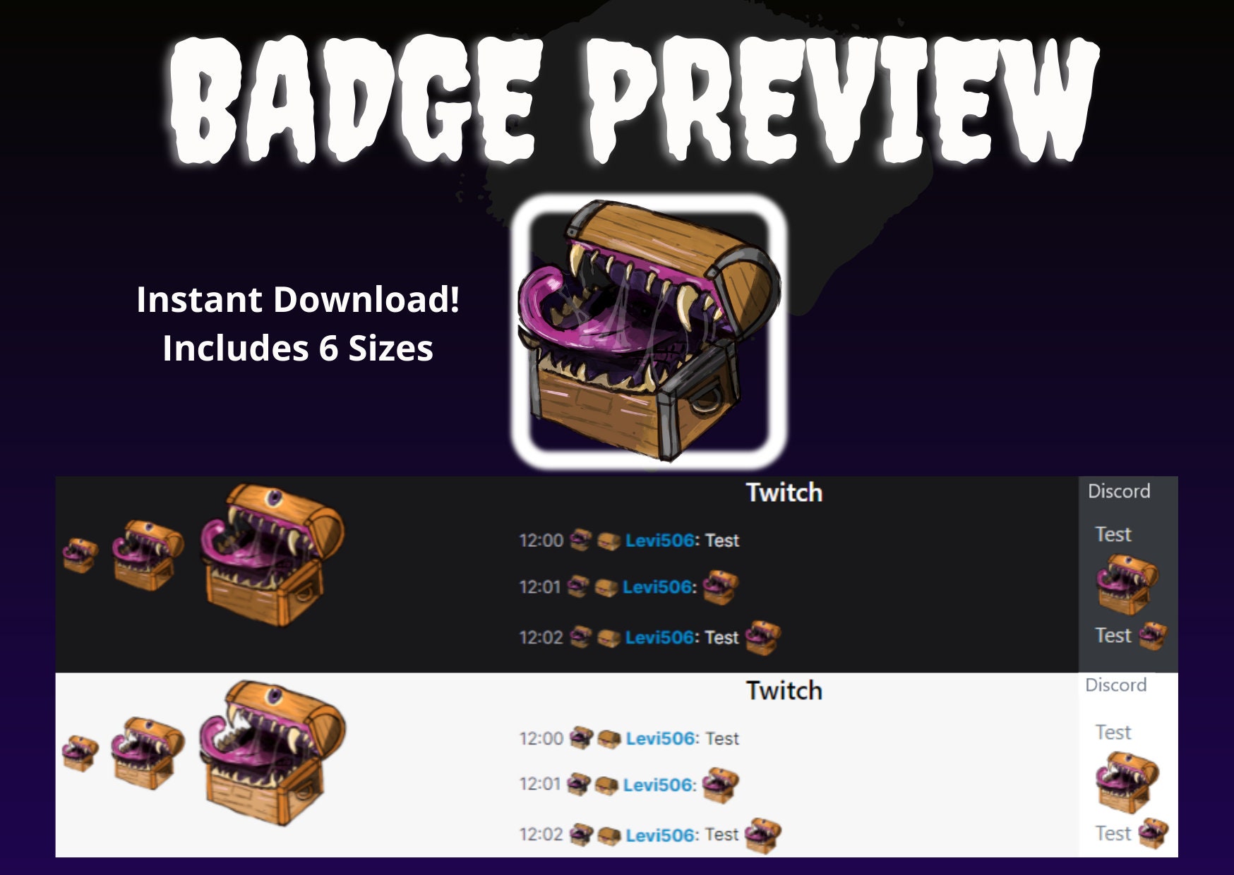 D&D Mimic Badges 8 Sub or Bit Badges for Twitch | Dnd Badge Set ...