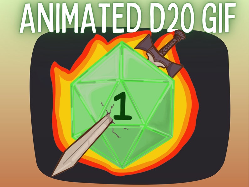D20 Twitch or Discord Animated Emote | Alert GIF Dice Dnd Dungeons and ...