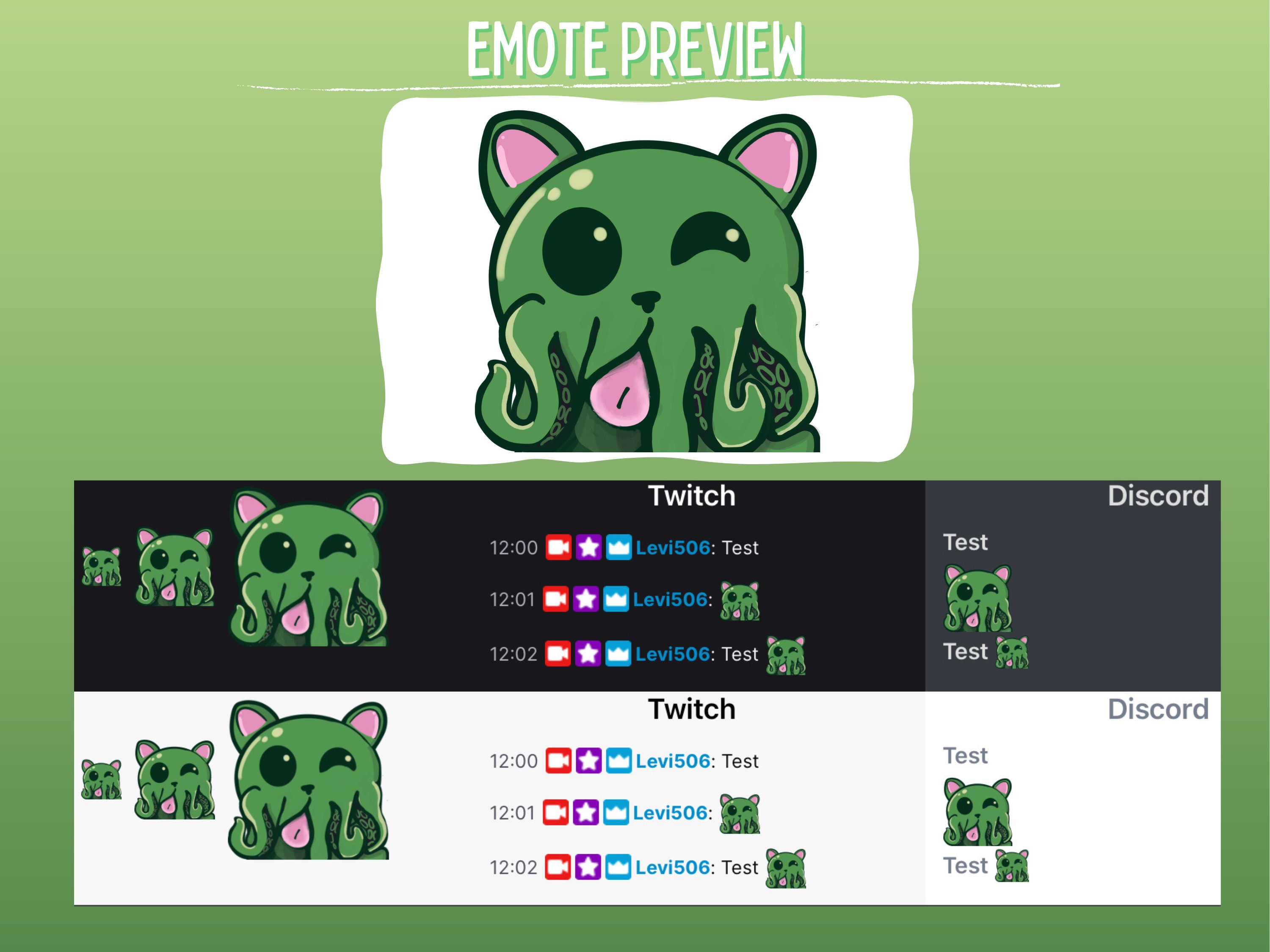 Cathulhu Emote Set Cat Cthulhu Emotes for Twitch or Discord - Etsy