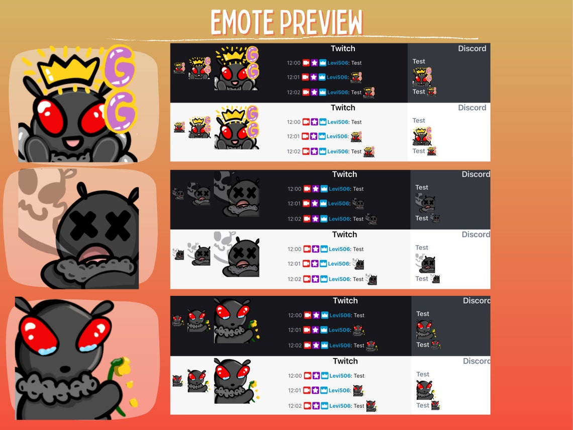 Mega Pack of 22 Mothman Emotes Emote Set for Twitch or Discord Cryptid ...