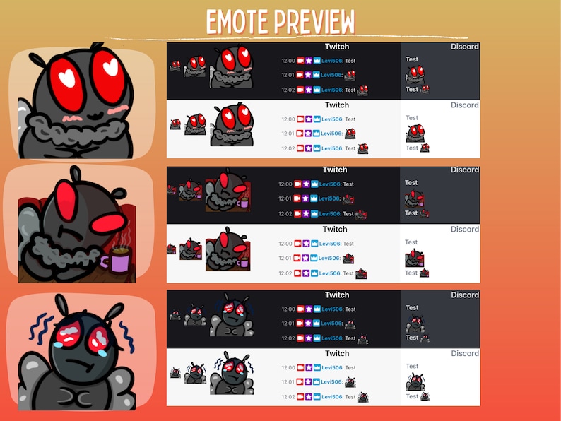 Mega Pack of 22 Mothman Emotes Emote Set for Twitch or Discord Cryptid ...