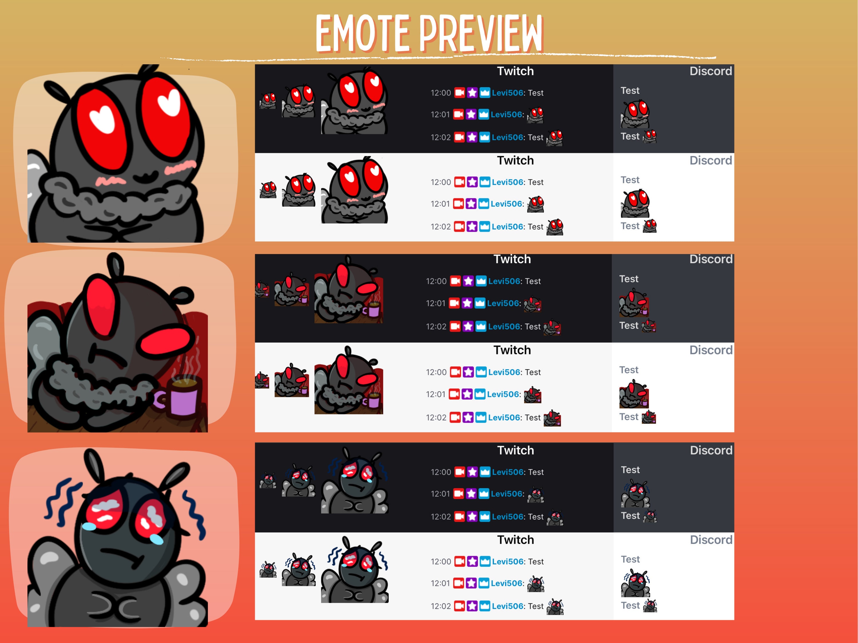 Mega Pack of 22 Mothman Emotes Emote Set for Twitch or Discord Cryptid ...