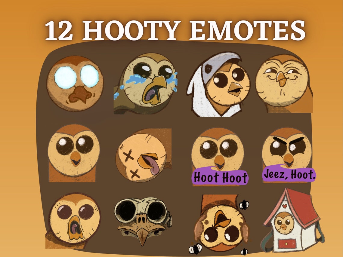12 Hooty From the Owl House Inspired Emotes for Twitch or Discord - Etsy