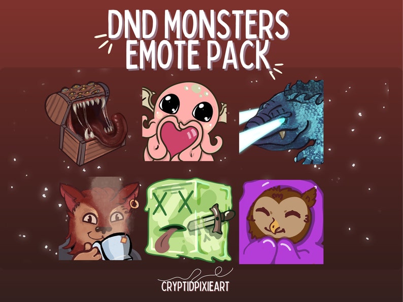 DND Monsters Emote Pack for Twitch or Discord - Etsy Canada