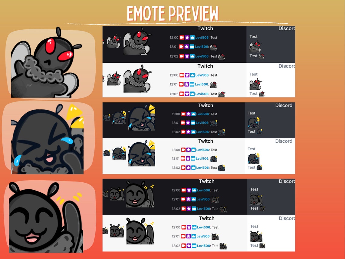 Mega Pack of 22 Mothman Emotes Emote Set for Twitch or Discord Cryptid ...
