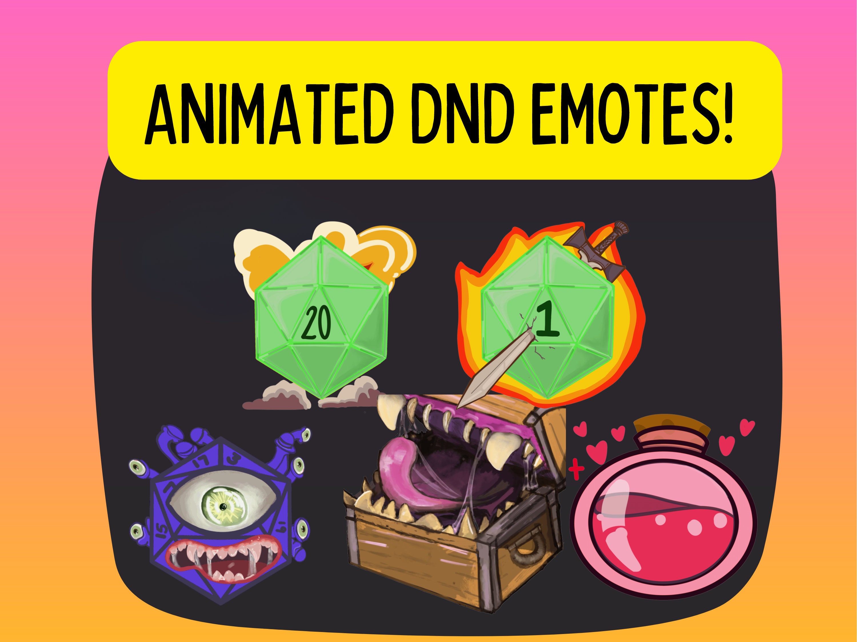 Animated Dungeons and Dragons Emotes! - Etsy