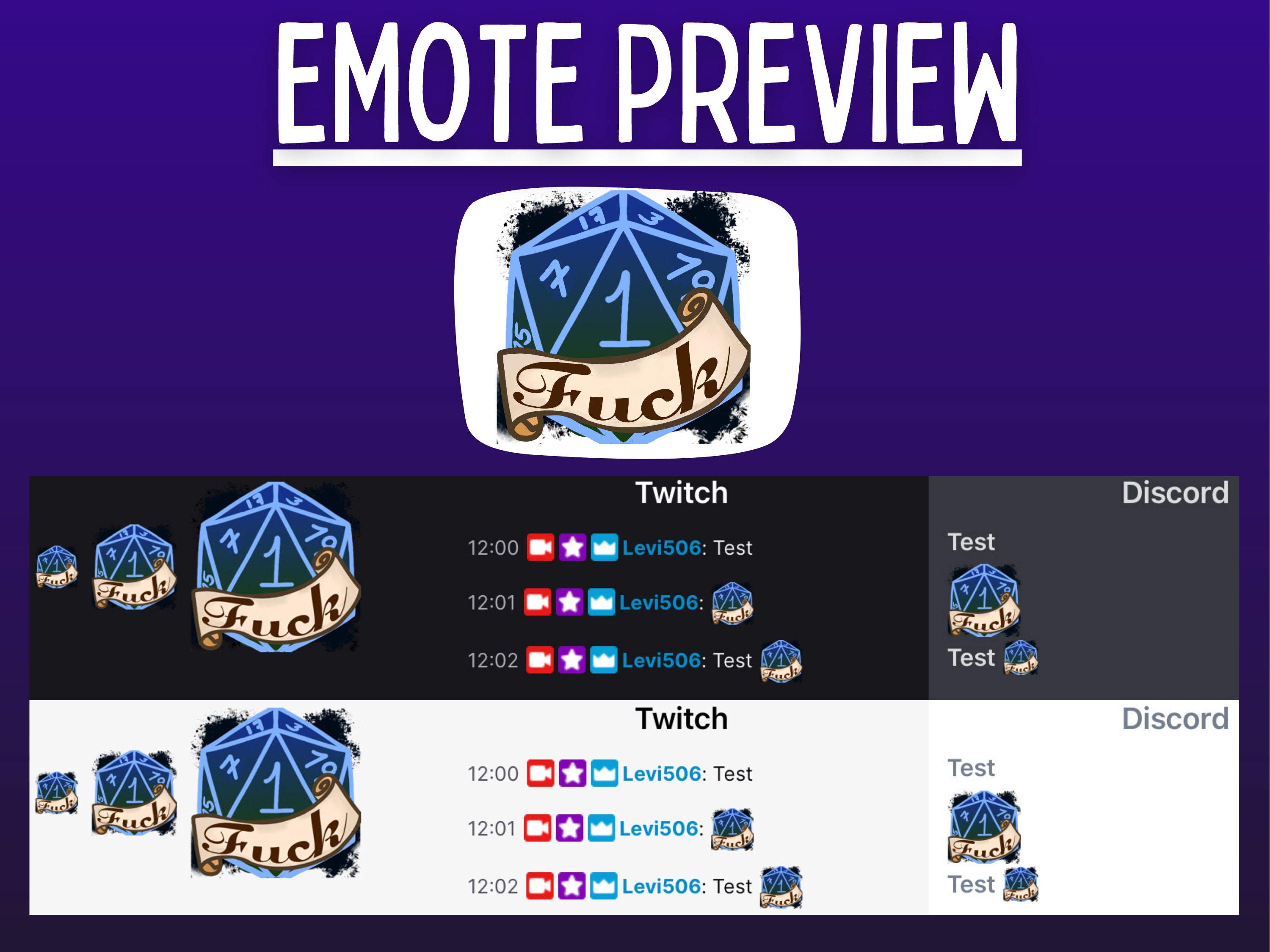 Crit Fail Twich or Discord Emote Dice Natural One Dnd - Etsy