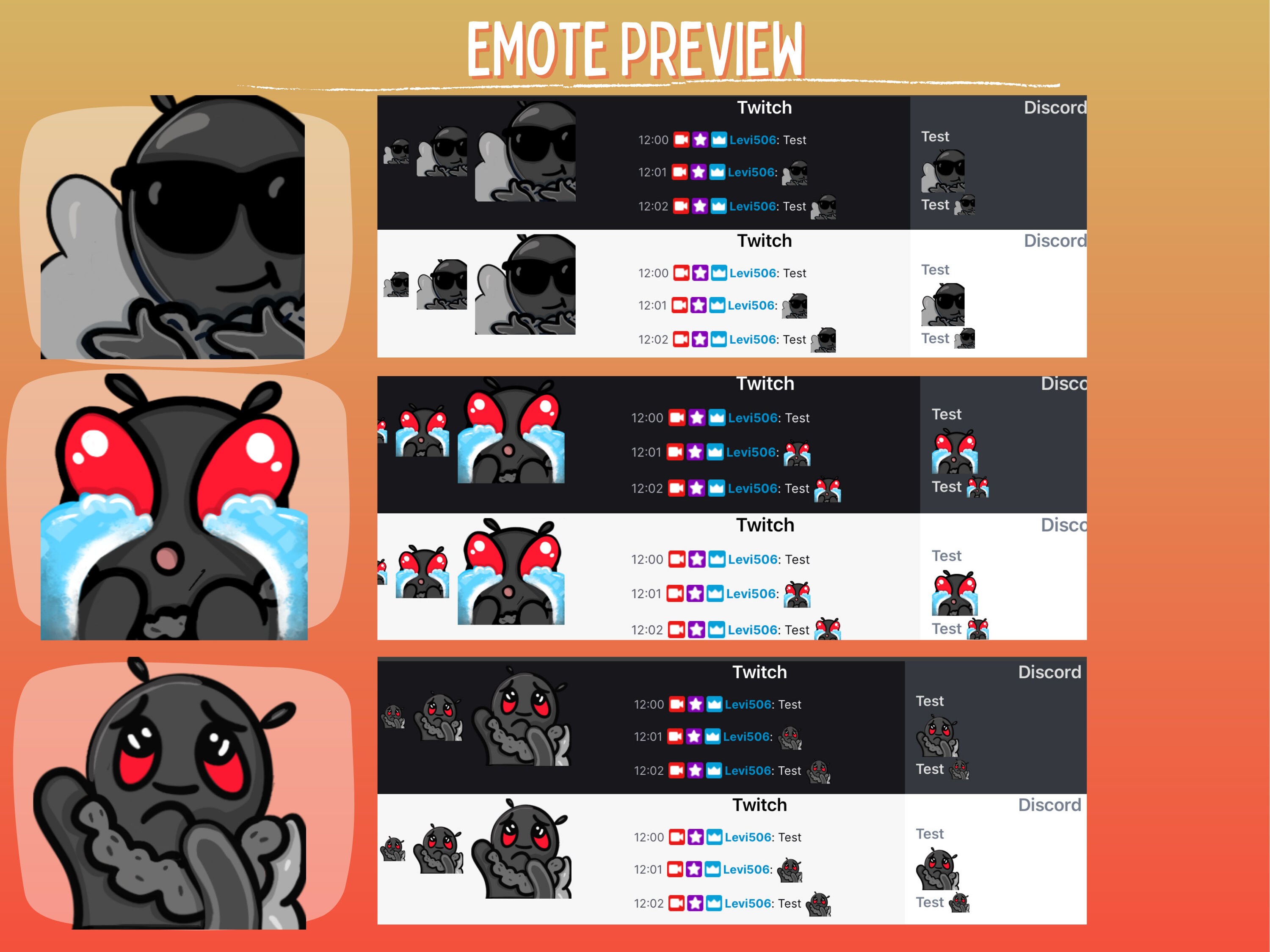 Mega Pack of 22 Mothman Emotes Emote Set for Twitch or Discord Cryptid ...
