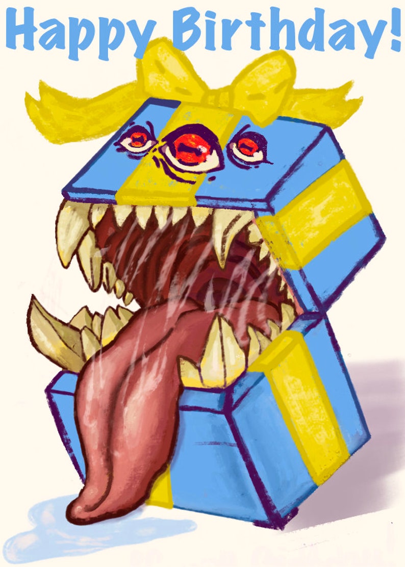 Printable Dnd Mimic Birthday Card Mimic Digital Download Card Print at ...
