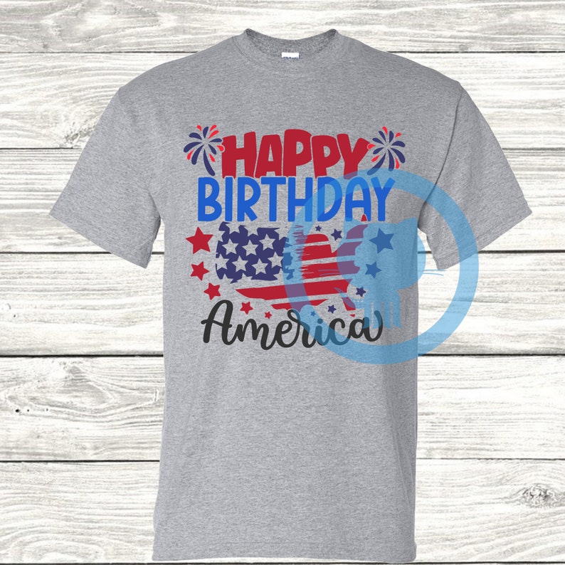 Happy Birthday America USA Patriotic PNG Digital Design - Etsy