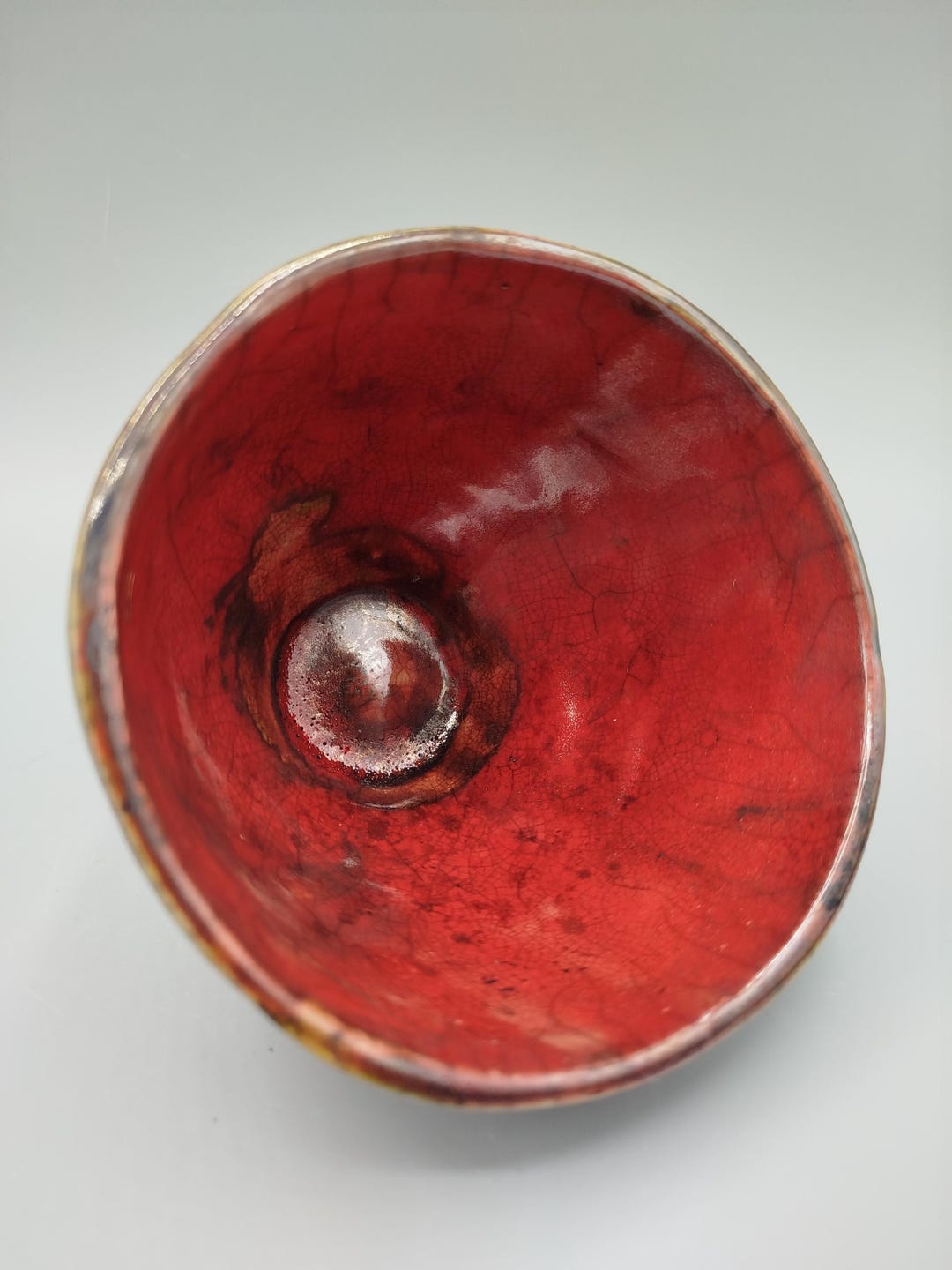 Handmade Red Ceramic Raku Cup - Etsy