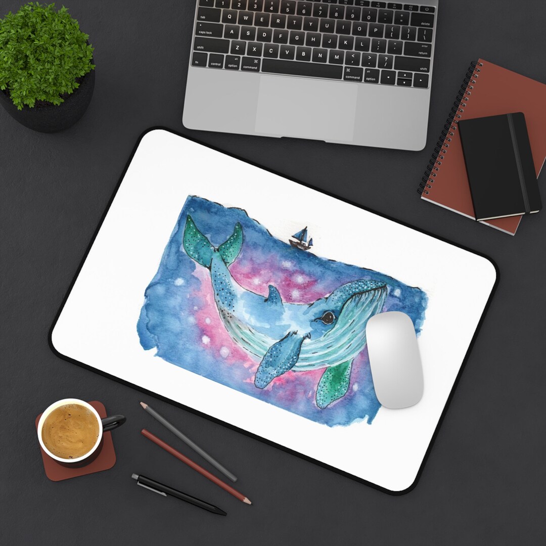 Water Color Whale Desk Mat - Etsy