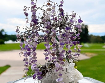 Weeping Willow Wire Tree With Gold Cut Epoxy Gemstone - Etsy