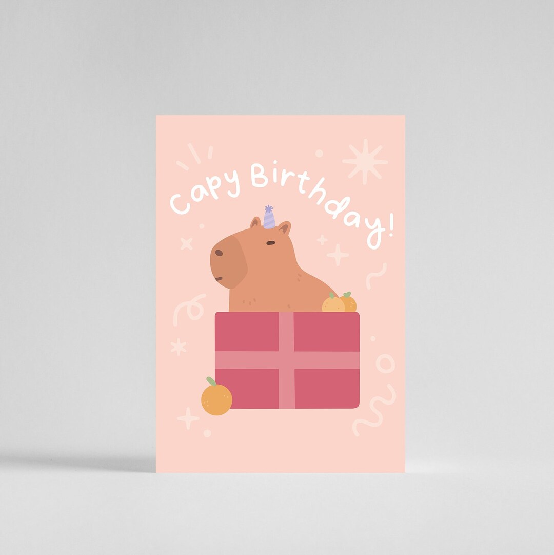 Capy Birthday Capybara Greeting Cards - Cute Fun Modern Funny Animals ...