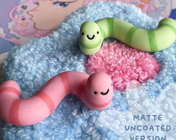 Worm Desk Buddy - Matte Uncoated Finish, Adopt A Mini Earthworm ...