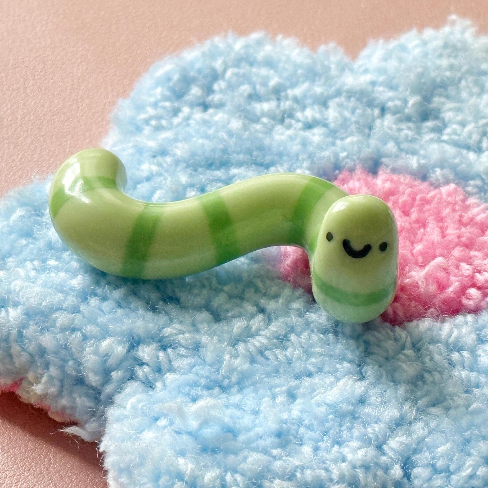 Worm Desk Buddy - Adopt A Mini Earthworm, Handmade Ring Holder, Pen ...