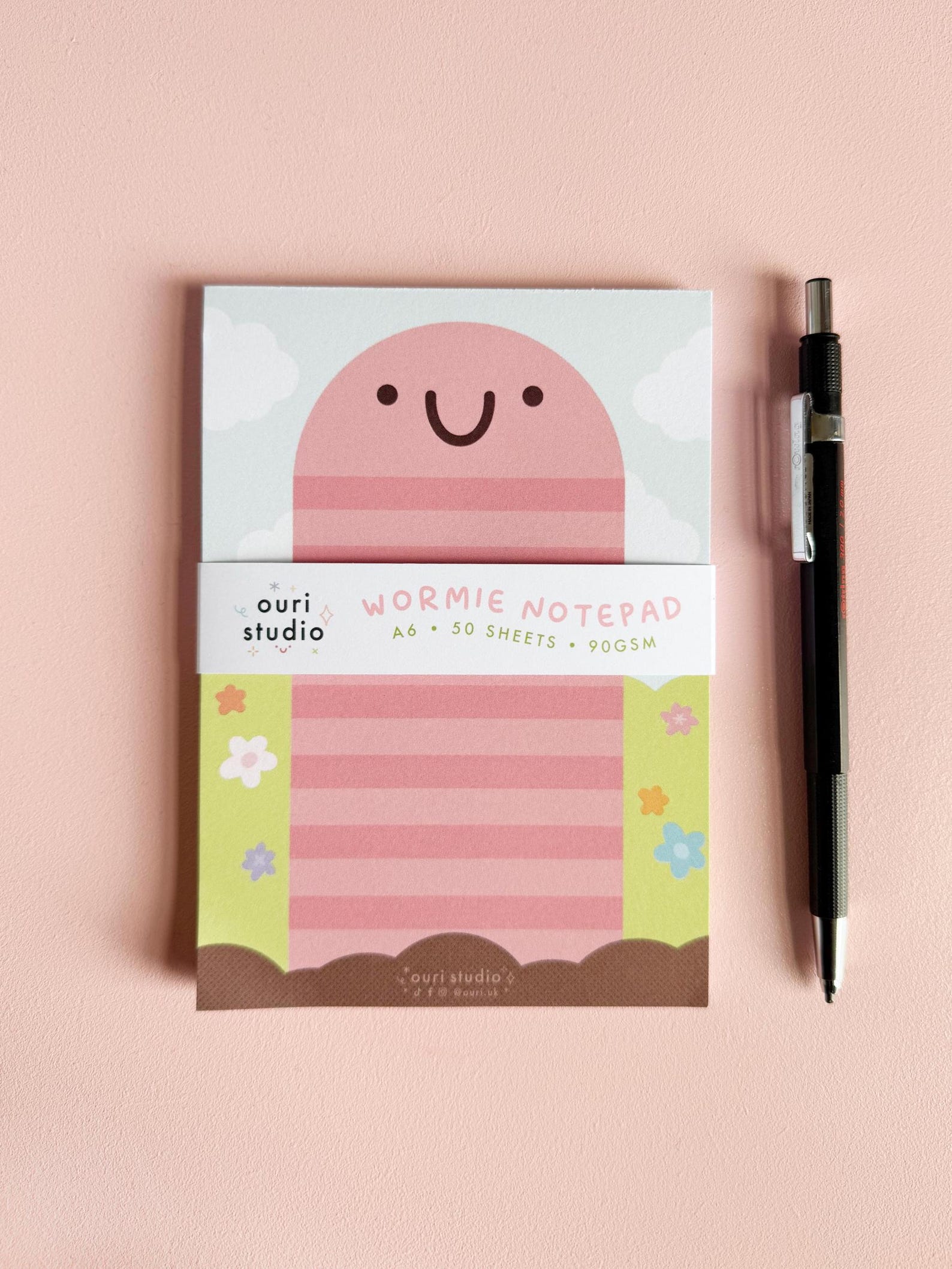 Wormie Notepad - Cute Earthworm Notes List Desk Pad, Spring Gift Ideas ...