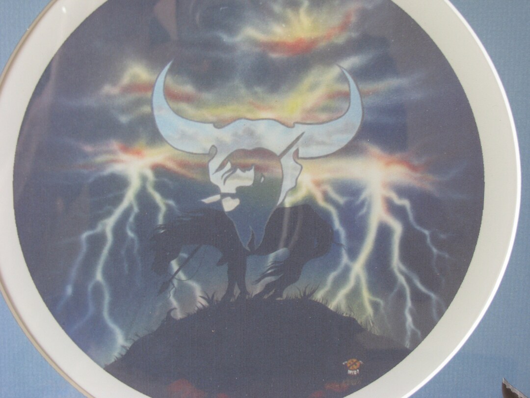 Native American Art Collection THREE 3 Beautiful Lithographs With Real ...