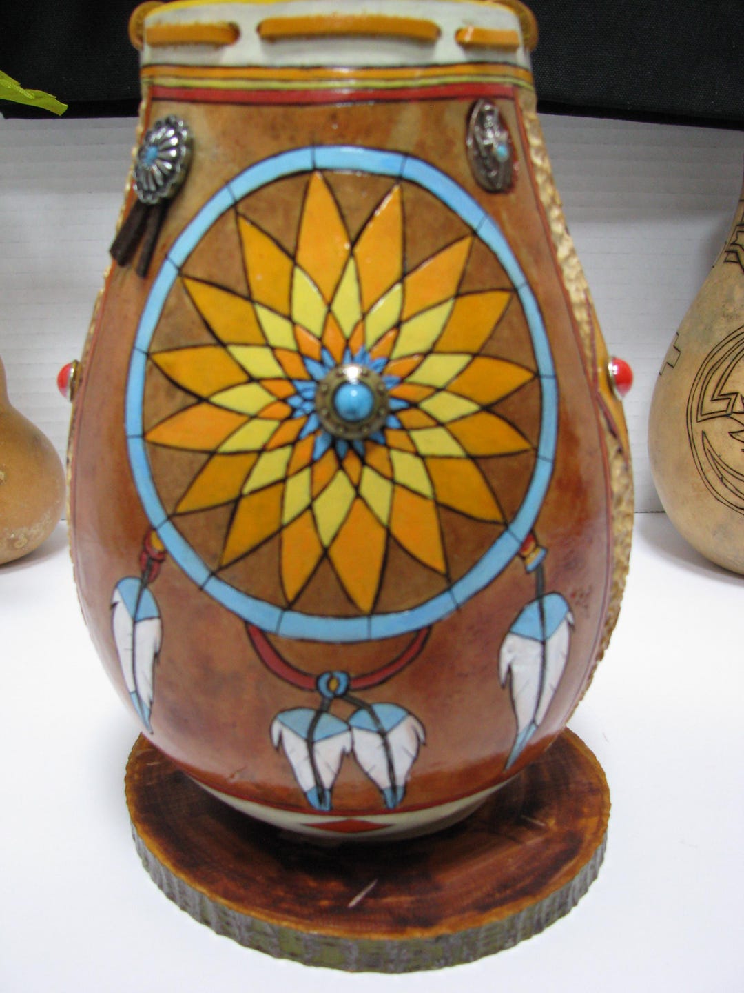 DREAM WATCHER A Sunburst Kachina on One Side and a Dream Catcher on the ...