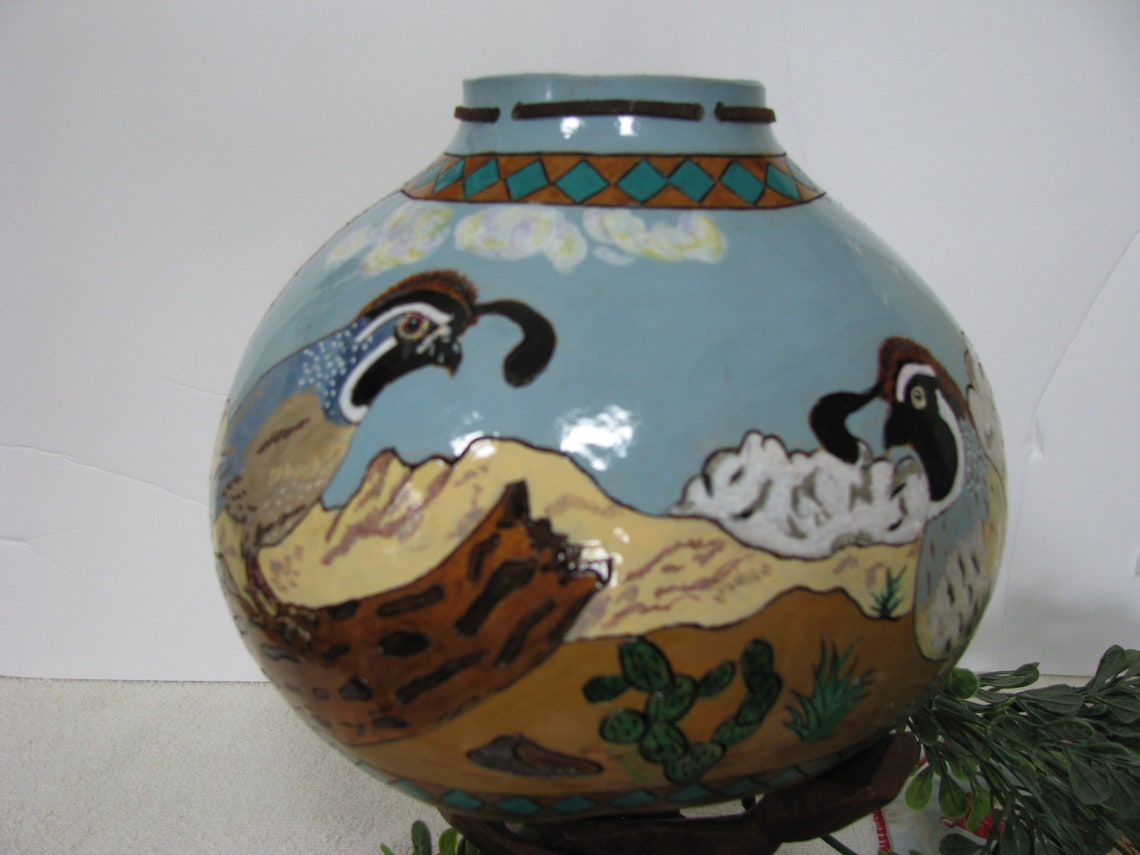 Day and Night the Desert Reveals a Pair of Gambles Quail Foraging While ...