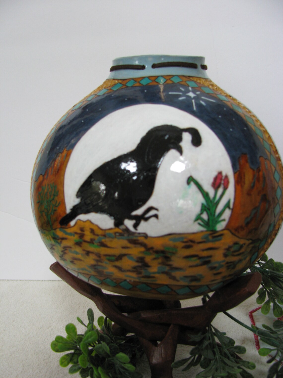 Day and Night the Desert Reveals a Pair of Gambles Quail Foraging While ...