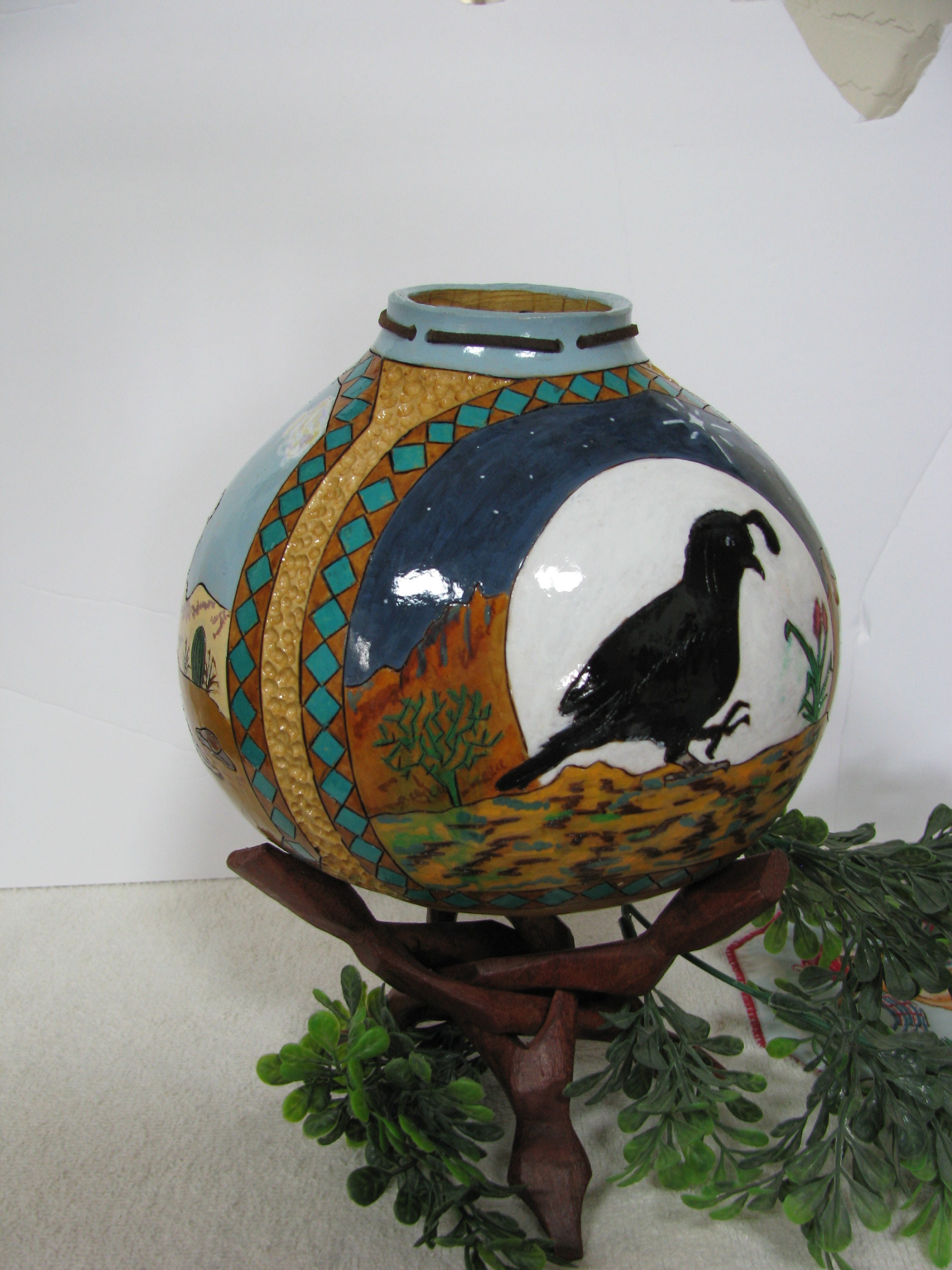 Day and Night the Desert Reveals a Pair of Gambles Quail Foraging While ...