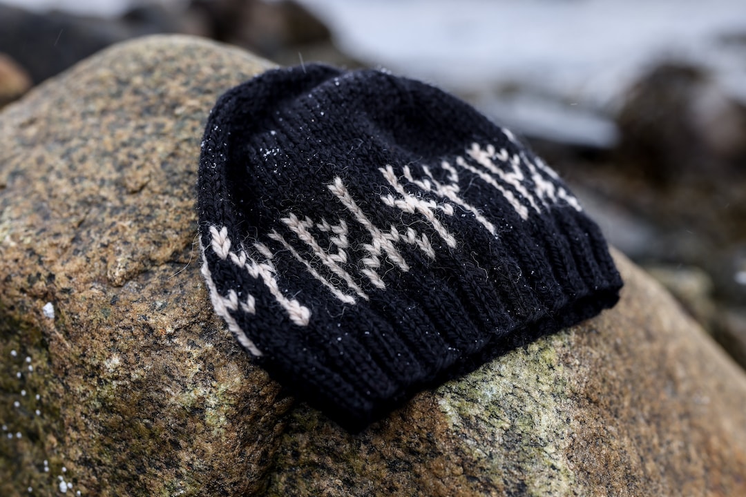 Eolh Knitted Runes Hat - Etsy