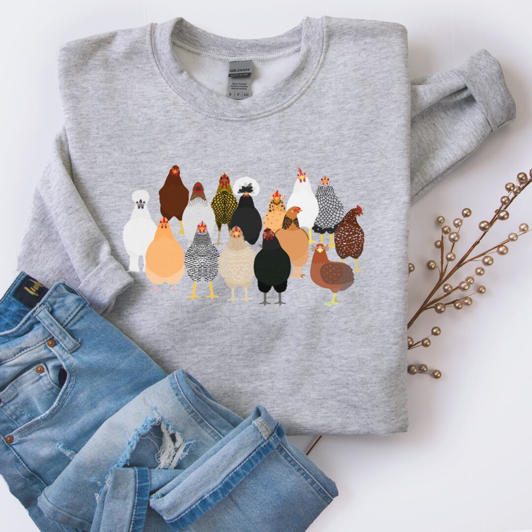 Chicken Sweatshirt, Love Chickens, Funny Farmer Shirt, Chicken Breeds ...