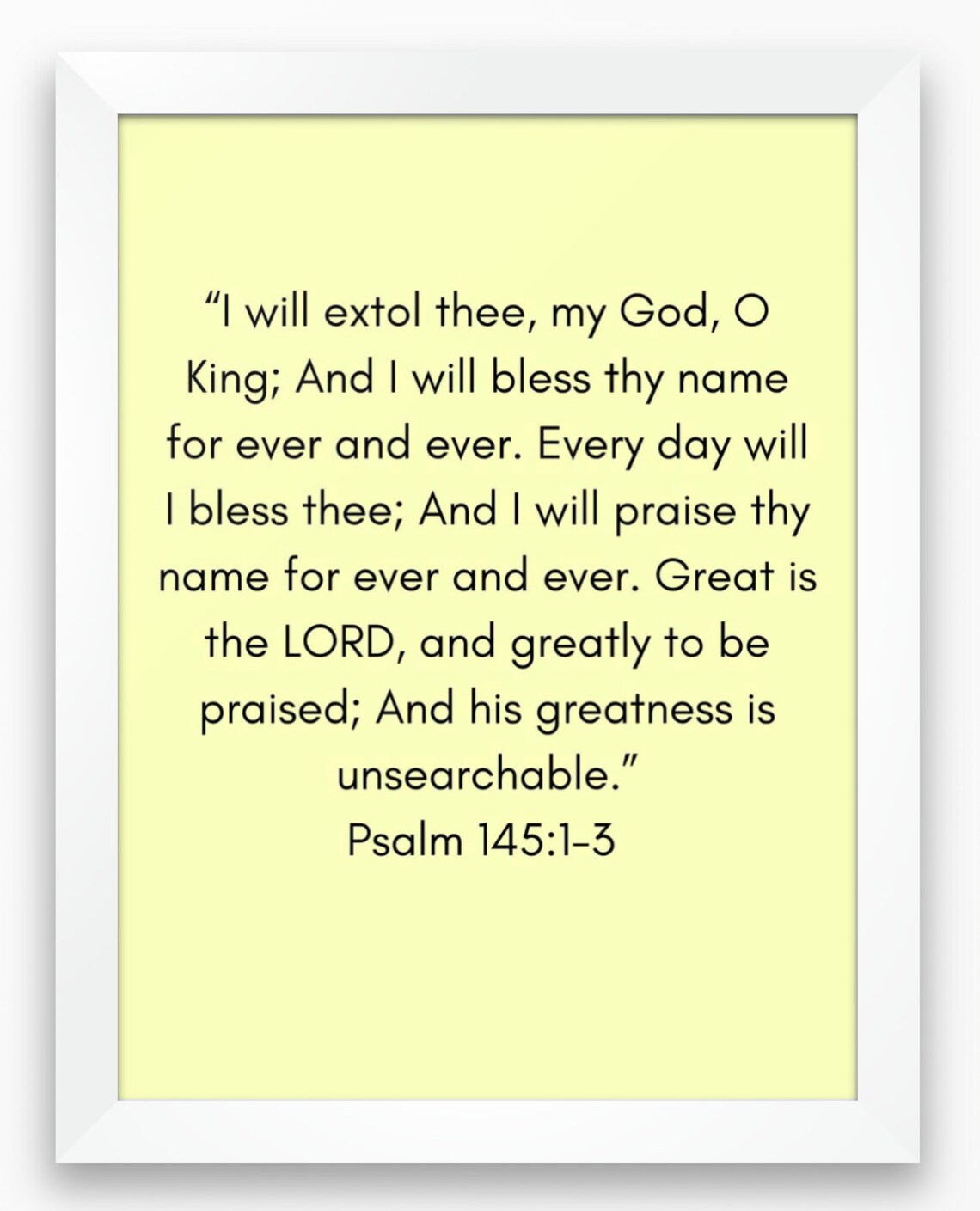 Bible Verse Print Psalm 145:1-3 - Etsy