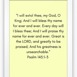 Bible Verse Print Psalm 145:1-3 - Etsy