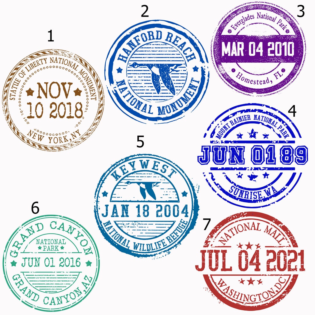 National Park Passport Cancellation Stamp Stickers - Etsy