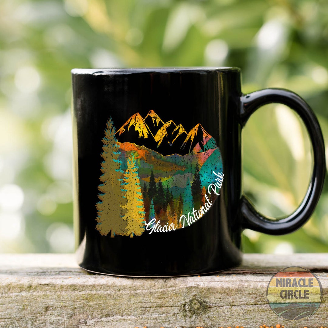 Glacier Black Mug, Glacier National Park Camping Hiking Outdoor ...
