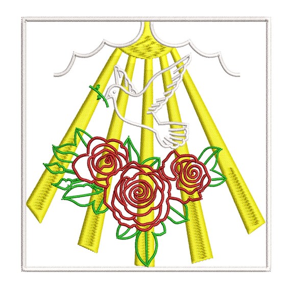 Holy Spirit Dove Psalm Red Roses Embroidery Digital Design - Etsy
