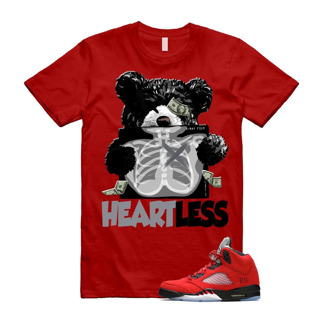5 Red Raging Bull Varsity Black White T Shirt Match HEART - Etsy