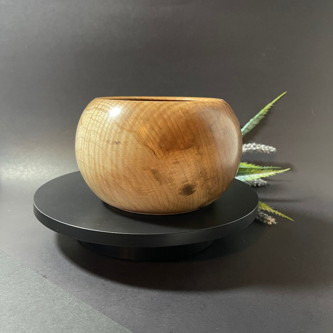 Hand Turned Figured Maple Bowl: Closed Form Wood Decor - Etsy
