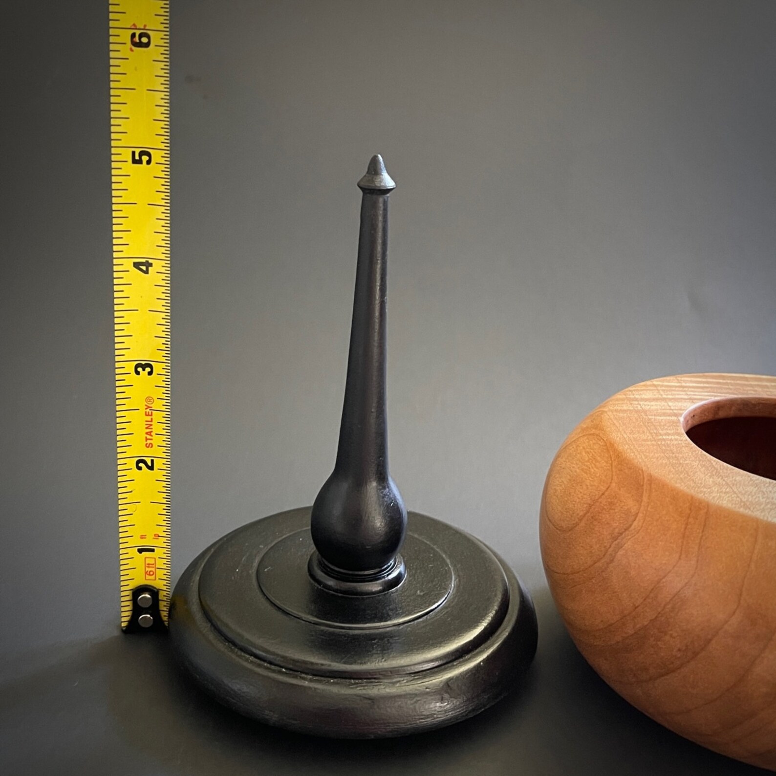 Maple Hollow Form Black Finial Lid Hand Turned Handmade - Etsy